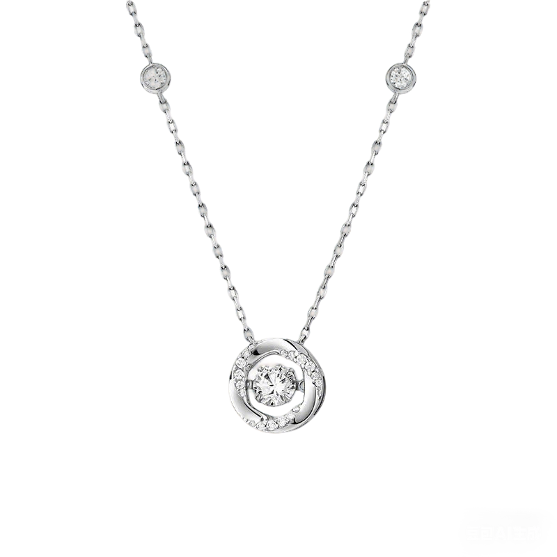 0.5ct Round-Cut Moissanite Necklace - 18k White Gold - BOCOS JEWELRY ...